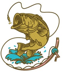 Bass Fishing Embroidery Design | EmbroideryDesigns.com