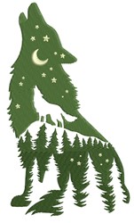 Howling Wolf Embroidery Design | EmbroideryDesigns.com