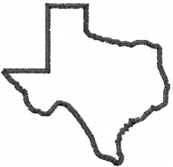 Outline Of Texas Embroidery Design | EmbroideryDesigns.com
