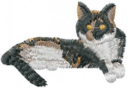 CALICO CAT Embroidery Design | EmbroideryDesigns.com