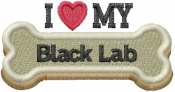 I Love My Black Lab Embroidery Design | EmbroideryDesigns.com