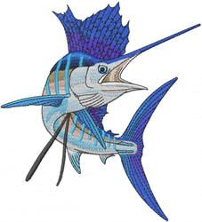 Large Sailfish Embroidery Design | EmbroideryDesigns.com