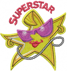 Superstar Embroidery Design | EmbroideryDesigns.com