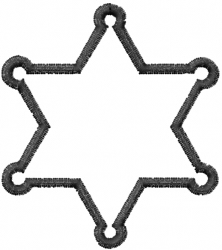 6 Point Badge Embroidery Design | EmbroideryDesigns.com