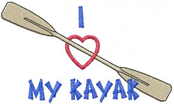 I LOVE MY KAYAK Embroidery Design | EmbroideryDesigns.com