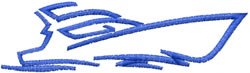 Speedboat Outline Embroidery Design | EmbroideryDesigns.com