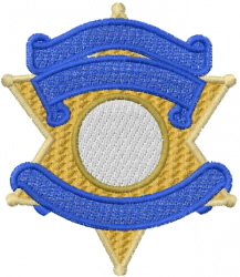 6 POINT BADGE Embroidery Design | EmbroideryDesigns.com
