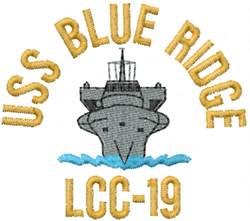 USS BLUE RIDGE Embroidery Design | EmbroideryDesigns.com