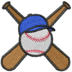 Baseball Crossed Bats Embroidery Design | EmbroideryDesigns.com