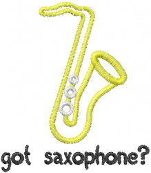 Got Saxophone Embroidery Design | EmbroideryDesigns.com