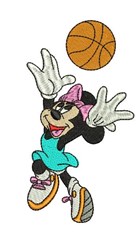 Minnie Mouse Basketball Embroidery Design | EmbroideryDesigns.com