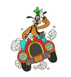Goofy Car Embroidery Design | EmbroideryDesigns.com