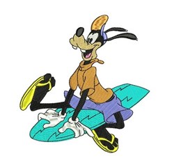 Goofy Surfing Embroidery Design | EmbroideryDesigns.com