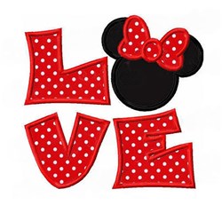 LOVE Minnie Applique Embroidery Design | EmbroideryDesigns.com