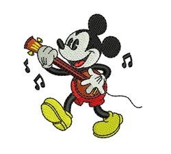 Mickey Playing Banjo Embroidery Design | EmbroideryDesigns.com