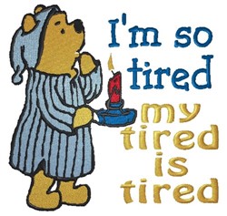 Tired Winnie the Pooh Embroidery Design | EmbroideryDesigns.com