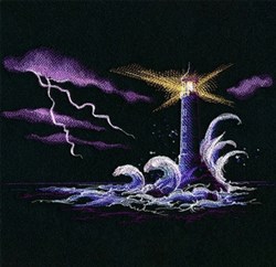 Lighthouse Storm Embroidery Design | EmbroideryDesigns.com