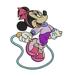 Minnie Mouse Jumping Rope Embroidery Design | EmbroideryDesigns.com
