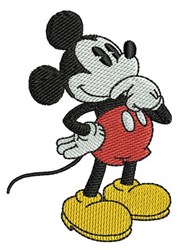 Mickey Mouse Thinking Embroidery Design | EmbroideryDesigns.com