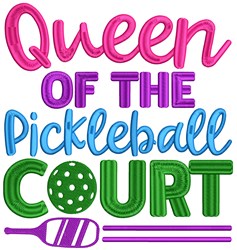 Queen Of Pickleball Embroidery Design | EmbroideryDesigns.com