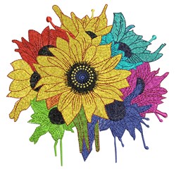 Dripping Flowers Embroidery Design | EmbroideryDesigns.com