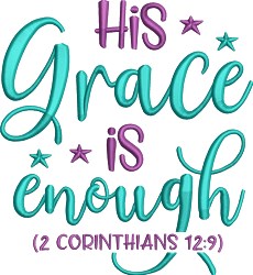His Grace Embroidery Design | EmbroideryDesigns.com