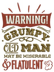 Grumpy Old Man Embroidery Design | EmbroideryDesigns.com