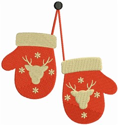 Reindeer Mittens Embroidery Design | EmbroideryDesigns.com