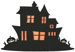 Haunted House Embroidery Design | EmbroideryDesigns.com
