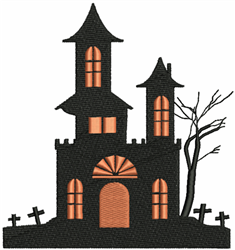Haunted House Embroidery Design | EmbroideryDesigns.com