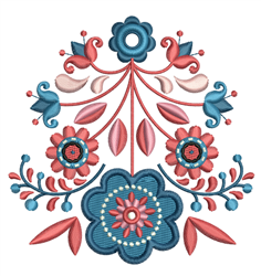 Rosemaling Flowers Embroidery Design | EmbroideryDesigns.com