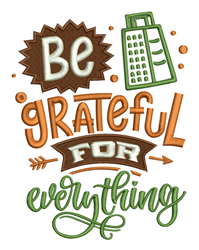 Be Grateful Embroidery Design | EmbroideryDesigns.com