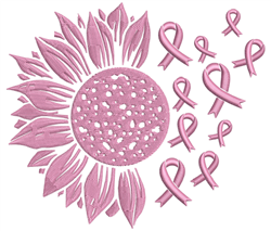 Hope Ribbon Flower Embroidery Design | EmbroideryDesigns.com