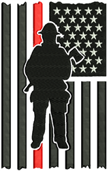 Fireman Flag Embroidery Design | EmbroideryDesigns.com