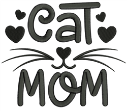 Cat Mom Embroidery Design | EmbroideryDesigns.com