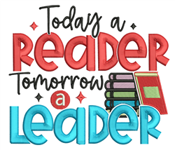 Reader Leader Embroidery Design | EmbroideryDesigns.com