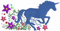 Unicorn Flowers Embroidery Design | EmbroideryDesigns.com