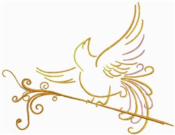 Swirly Bird Outline Embroidery Design | EmbroideryDesigns.com