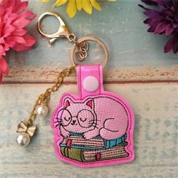 ITH Cat Key Fob Embroidery Design | EmbroideryDesigns.com
