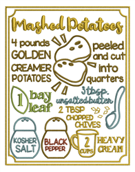 Mashed Potatoes Embroidery Design | EmbroideryDesigns.com