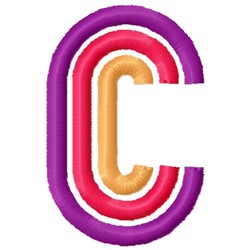 Retro Letter C Embroidery Design | EmbroideryDesigns.com
