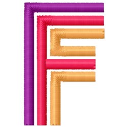 Retro Letter F Embroidery Design | EmbroideryDesigns.com