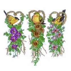 Country Floral Birds Embroidery Design | EmbroideryDesigns.com
