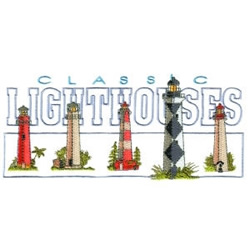 Classic Lighthouses Embroidery Design | EmbroideryDesigns.com