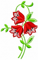 Red Flowers Embroidery Design | EmbroideryDesigns.com