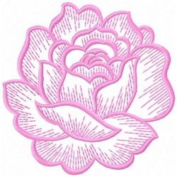Pink Rose Embroidery Design | EmbroideryDesigns.com