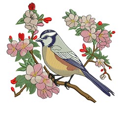 Chickadee Embroidery Design | EmbroideryDesigns.com