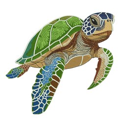 Majestic Sea Turtle Embroidery Design | EmbroideryDesigns.com