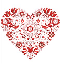 Folk Art Heart Embroidery Design | EmbroideryDesigns.com