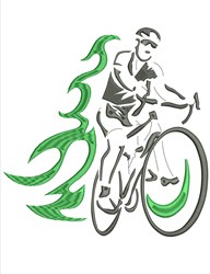 Cyclist Embroidery Design | EmbroideryDesigns.com
